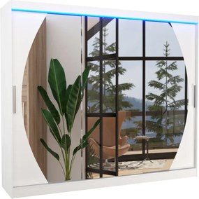 Posuvná skříň se zrcadlem a LED osvětlením CAMBE 250