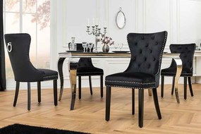 Designová židle Queen černý samet