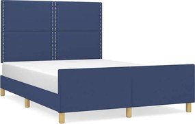 Rám postele bez matrace modrý 140 x 190 cm textil 3124974