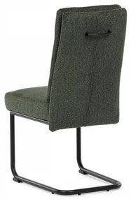 Jídelní židle zelená látka nohy černý kov DCL-P3107 GRN2