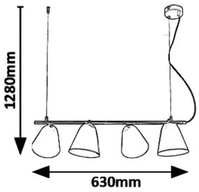 Rabalux 5377 - Lustr na lanku ALTDER 4xE14/40W/230V