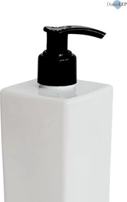 Dávkovač na mýdlo 500 ml bílý s černou pumpičkou LUNA