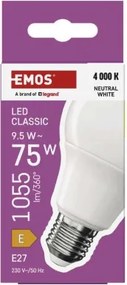 Emos lighting LED žárovka Classic A60 / E27 / 9,5 W (75 W) / 1055 lm / neutrální bílá 1525733473