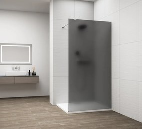 Polysan Esca Chrome jednodílná sprchová zástěna 80 x 210 cm k instalaci ke stěně chrom kouřové matné sklo ES1480-01