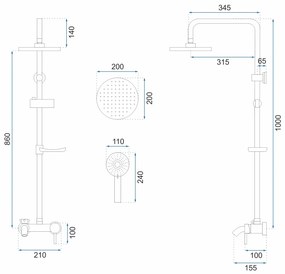 Rea Luis - sprchový set s vanovým výtokem, chrom, REA-P7007