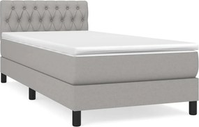 Box spring postel s matrací světle šedá 90x200 cm textil 3140265