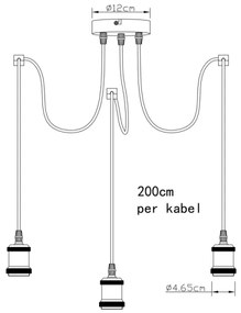 Globo A32-3 - Lustr na lanku OLIVER 3xE27/40W/230V pavouk