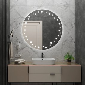 Kulaté zrcadlo do koupelny s LED osvětlením C10