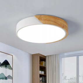 stropní svítidlo Led Stropní Svítidlo Kulatý Dřevo Moderní 30W 6500K Do Obývacího Pokoje