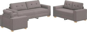 Pohovka 3 ks Taupe Lněná směs 3324634