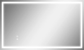 HOMCOM LED koupelnové zrcadlo, nastavitelná jasnost, funkce proti zamlžení, vodotěsné