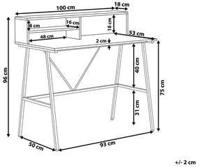 Psací stůl 100 x 50 cm tmavé dřevo HARISON Beliani