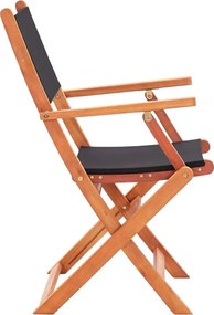 vidaXL Skládací zahradní židle 8 ks masivní eukalyptus a textilen [3086967] Barva: Černá