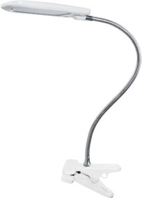 Stolní lampa led stolní lampička s vypínačem a klipem baz 5w/230v/4000k/340lm/120°/ip20, bílá