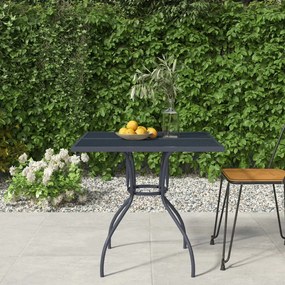 Zahradní stůl antracitový 80 x 80 x 72,5 cm ocel a síťovina - Default Title