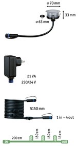 Paulmann 94752 Plug&Shine Floor, základní set zápustných svítidel do terasy 3x2W LED RGBW, IP67, ZigBee