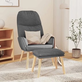 Relaxační křeslo se stoličkou světle šedé textil 3097342