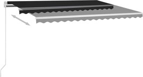 Ručně zatahovací markýza s LED světlem 450 x 300 cm antracitová 3068924