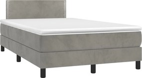 Box spring postel s matrací světle šedá 120 x 200 cm samet 3141233