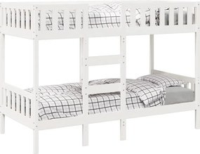 Patrová postel bílá 90 x 190 cm masivní borové dřevo 3308605