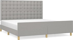Rám postele bez matrace světle šedý 160 x 200 cm textil 3125389