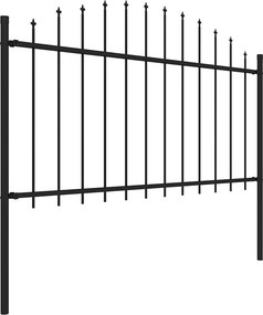 Zahradní plot s kopím nahoře ocelový 504 x 150 cm černý 277732