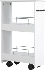 kleankin Úsporný Kuchyňský Vozík, Designový Koupelnový Vozík, Víceúčelový, Úsporný, MDF Dřevěné Police, Otáčecí Kolieska a Rukojeť, 42,5x20,3x66,7cm,…