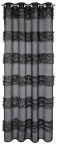 ZÁCLONA NA KROUŽCÍCH MARGARET 140X250 CM ČERNÁ