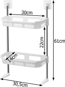 Verk Group Koupelnová polička nad záchodovým prkénkem volně stojící wc 2 police polička wc