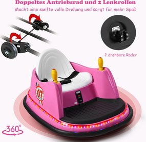 Costway 6 V dětské nárazníkové auto s dálkovým ovládáním otočný kruh o 360