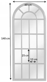 Černé nástěnné zrcadlo Castillo 140 cm