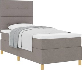 Postel s boxspringem s čelo Taupe 90 x 200 cm textil 3339592