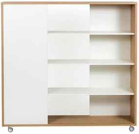 OnaDnes -20% Bílá dubová knihovna Woodman Adala I. 150 x 32 cm