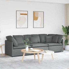 Modulární pohovka s polštáři textil tmavě šedá 3321268