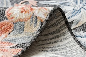 Kusový koberec Botanic 65262 flowers black – na von aj na doma, 137x190, viacfarebná, chodba / predsieň, Dywany Łuszczów