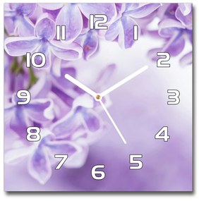 Wallmuralia Skleněné hodiny čtverec Květiny bzu 30x30 cm