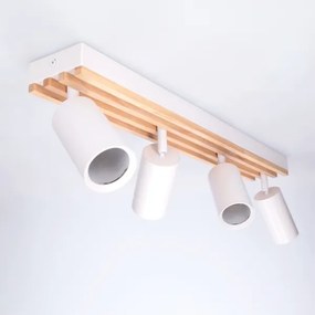 Brilagi - Bodové svítidlo SELE WOOD ACOUSTIC 4xGU10/30W/230V bílá/dřevo