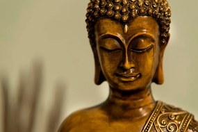 Samolepící fototapeta bronzová hlava Buddhy