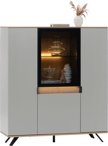 XXXLutz VYSOKÁ KOMODA, šedá, barvy dubu, 130,5/134,6/42 cm Dieter Knoll - Vysoké komody - 001770000722