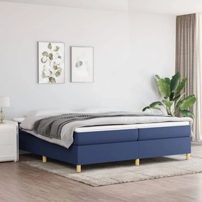 Box spring postel s matrací modrá 200x200 cm textil,  3144552
