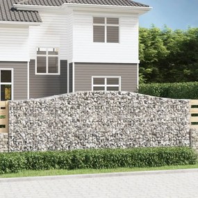 Klenuté gabionové koše 4 ks 400x50x140/160cm pozinkované železo 3145984