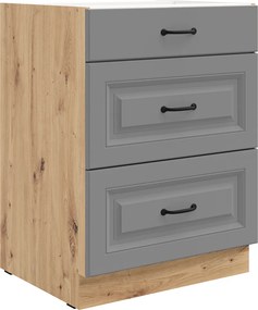 STILO ad | dolní skříňka 60 D 3S se zásuvkami PREMIUM BOX | 60 cm | artisan/šedá
