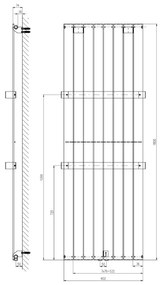 Sapho - Koupelnový radiátor COLONNA 1205W/230V 60x180 cm stříbrná