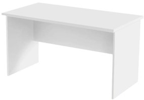 Bílý jednoduchý psací stůl s průchodkou BP02/7