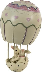 Dekorace zamilovaných králíčků v balónu - 11*11*19 cm
