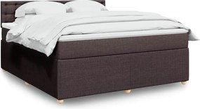 Box spring postel s matrací tmavě hnědá 180x200 cm textil 3289852