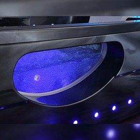 Terra Hydromasážní vířivá vana Iris 933C 170x84 s ohřevem vody, černý mramor