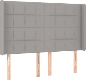 Box spring postel s matrací a LED světle šedá 140x200 cm textil 3138317