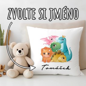 Ahome Polštář Dinosaurus se jménem 37 x 37 cm