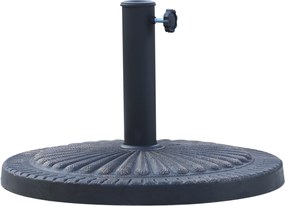 Základna pro slunečník Outsunny průměr 3,8-4,8 cm s květinovým motivem a knoflíkem, hmotnost 15 kg, zahradní pryskyřice 49x32 cm